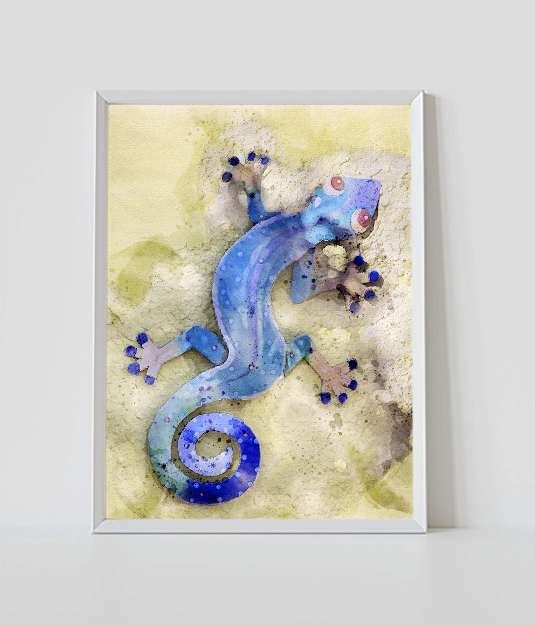 Gecko-ing: Art Print of Gecko, Digital Watercolor, Wall Art, Picture ...