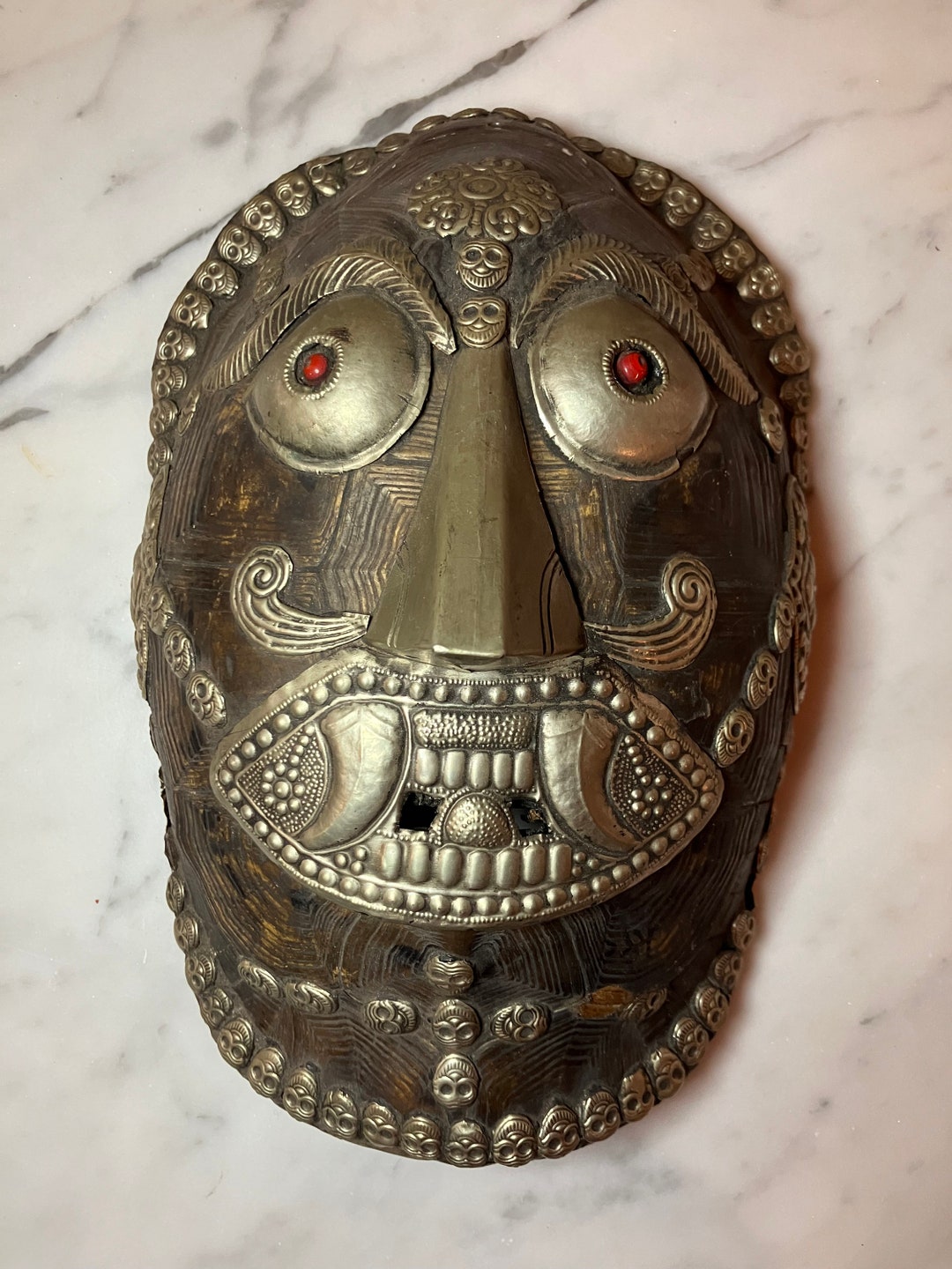 Tibetan Tortoiseshell Kapala Embossed Mask - Etsy