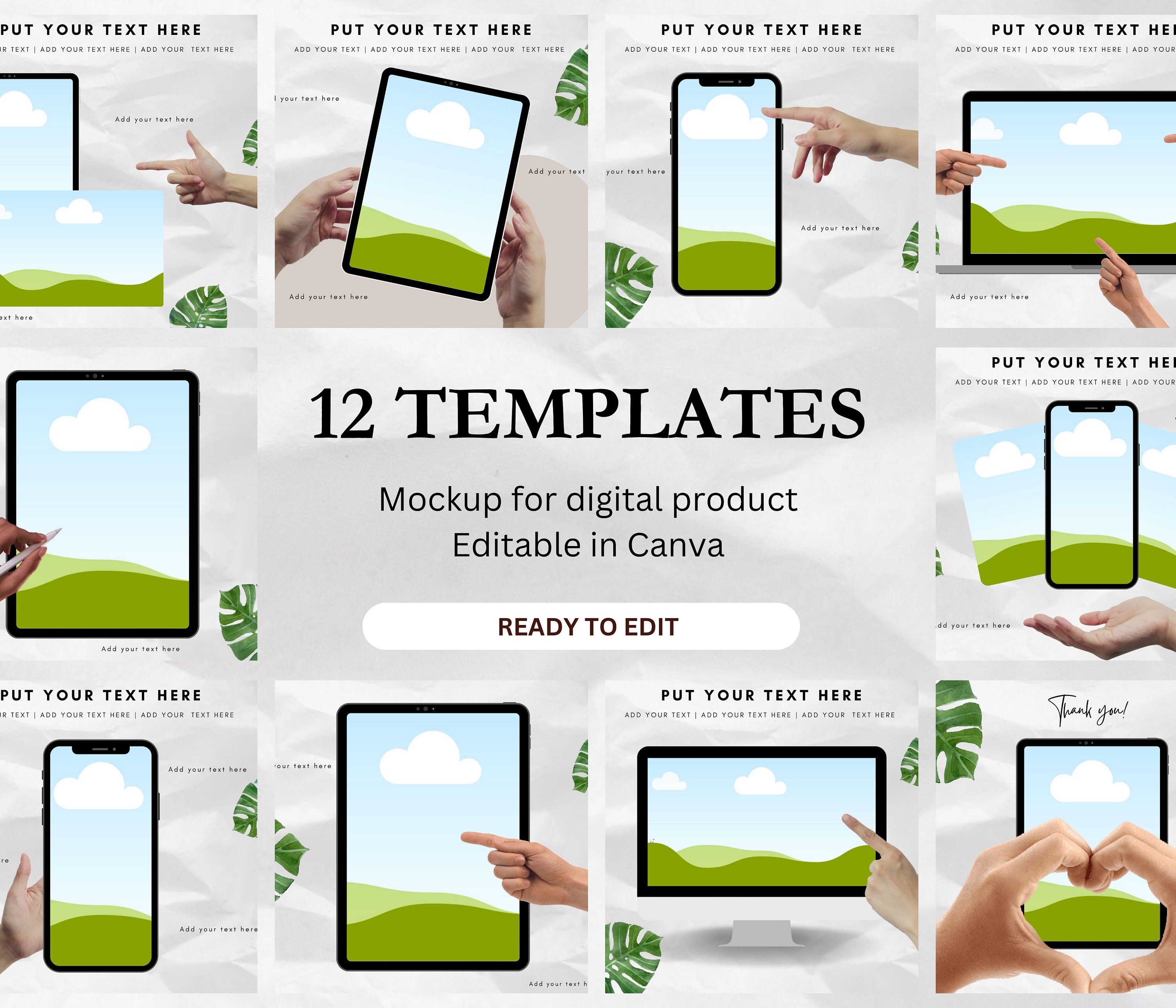 Etsy Listing Mockup Template Digital Product Mockup hand Canva Mockup ...