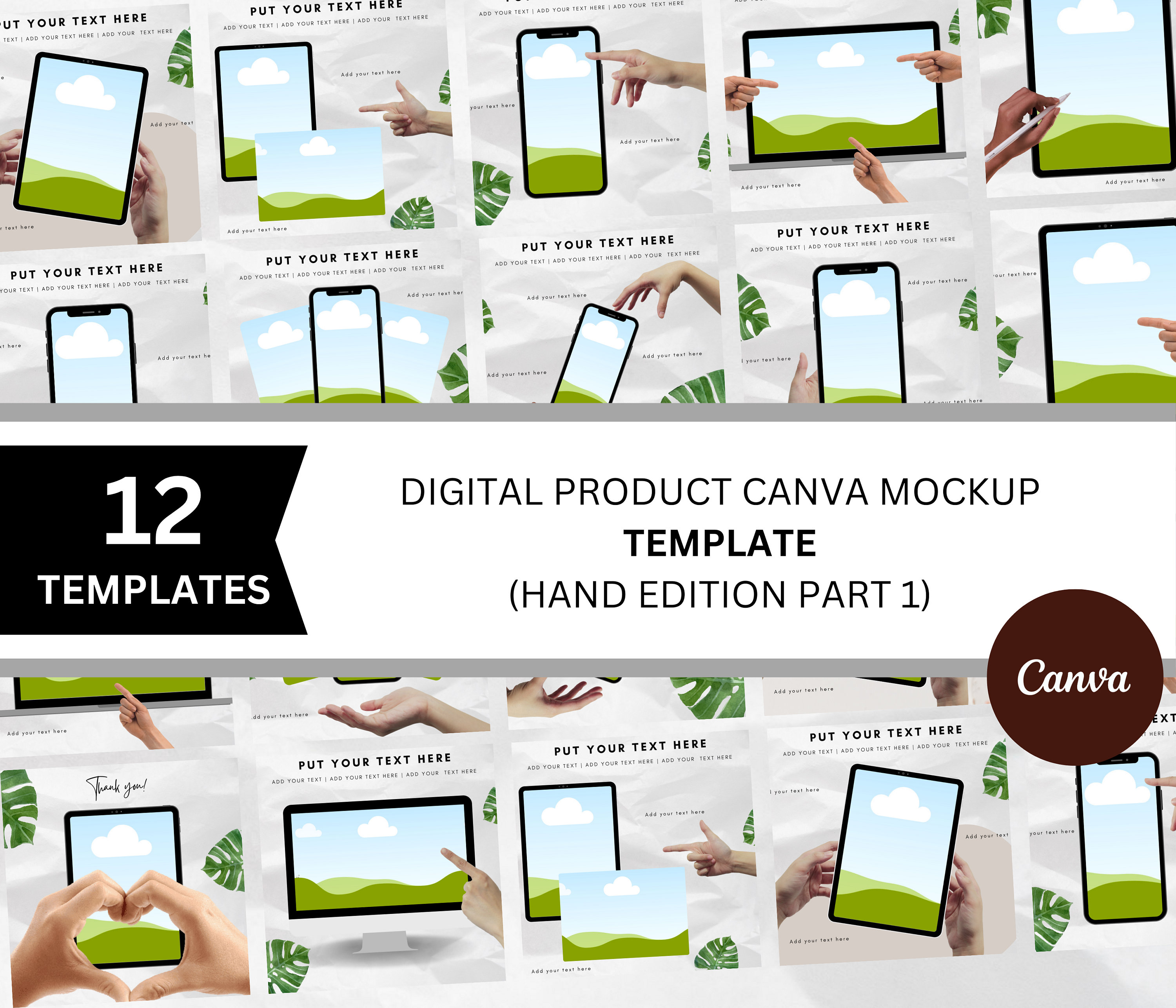 Etsy Listing Mockup Template | Digital Product Mockup (hand) | Canva ...
