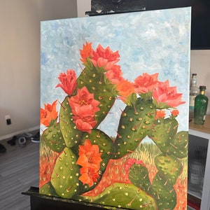 Cactus Original Oil Painting, Home Decor, Wall Art, Unique, Desert ...