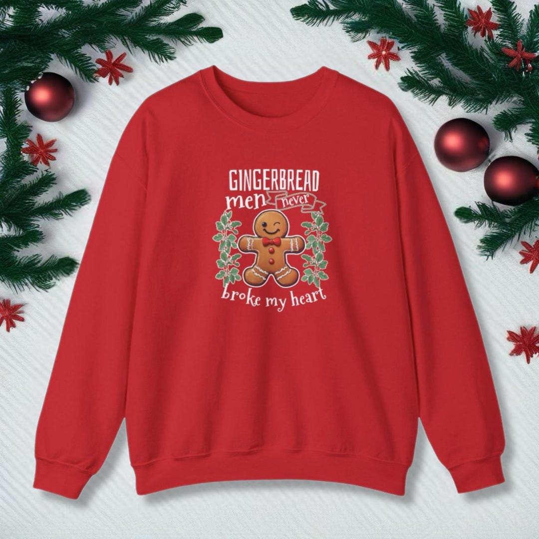 Christmas Gingerbread Man Sweatshirt, Funny Holiday Women's Shirt, A ...