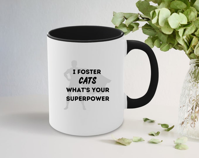 Foster Cats Male Superhero Accent Coffee Mug (11, 15oz) - Etsy