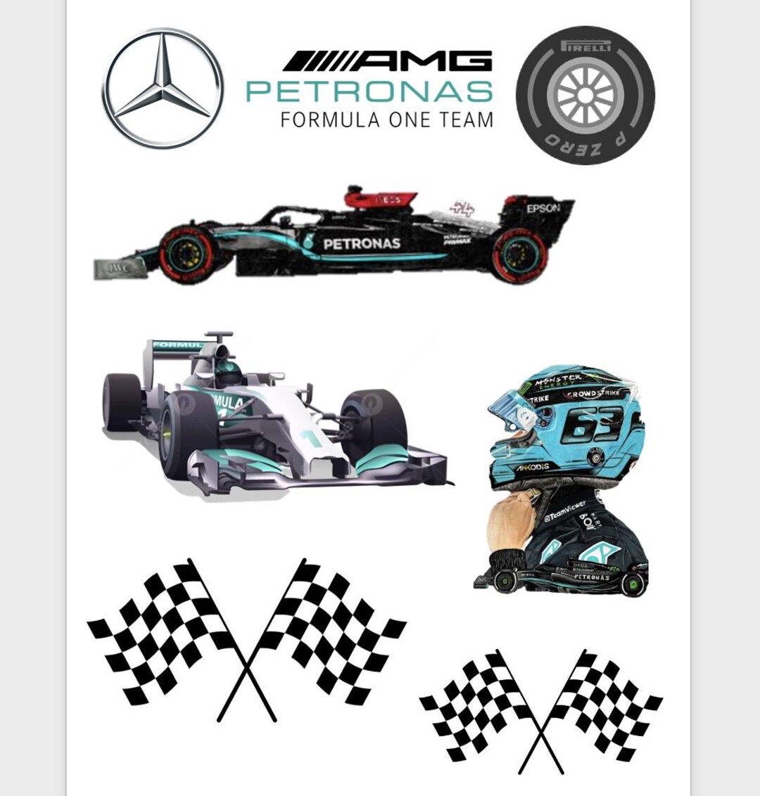 Mercedes F1 Cake Toppers: Edible Wafer/fondant A4 Sheet (NOT Pre-cut ...
