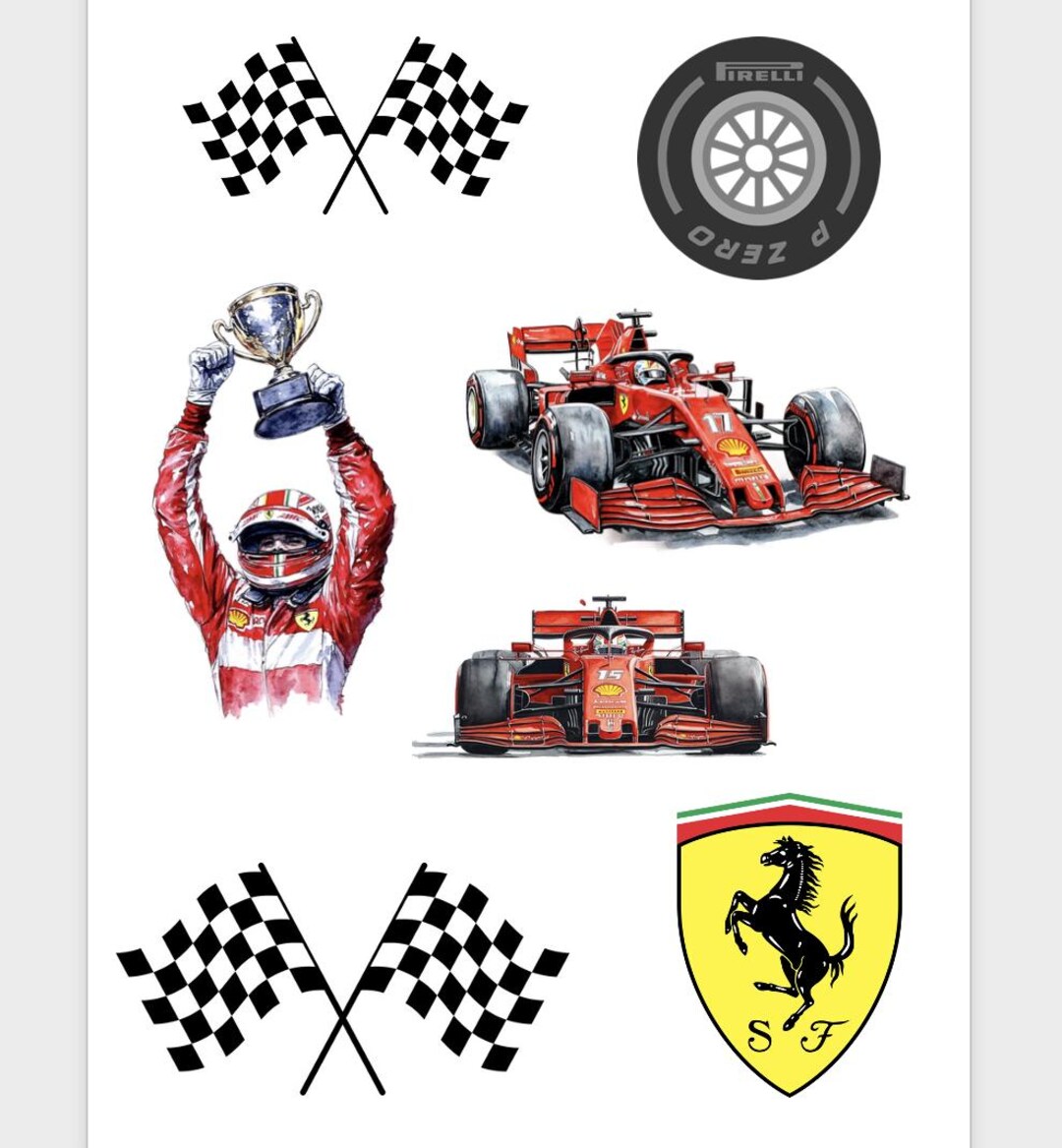 Ferrari F1 Cake Toppers: Edible Wafer or Fondant Sheet (NOT PRE CUT ...