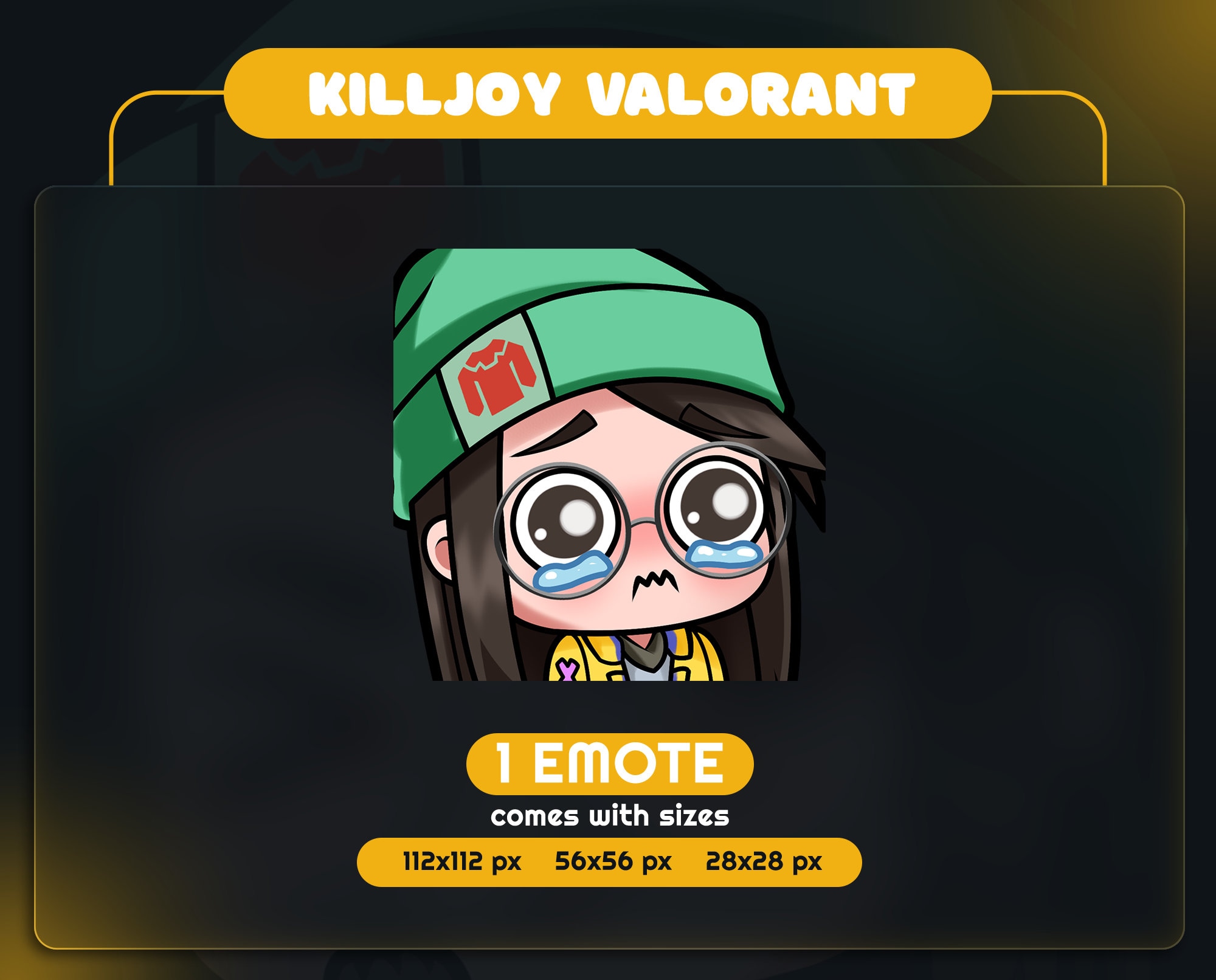 SAD Killjoy Valorant Emote Vtuber Valorant Emote Tactics Cute Lovely ...