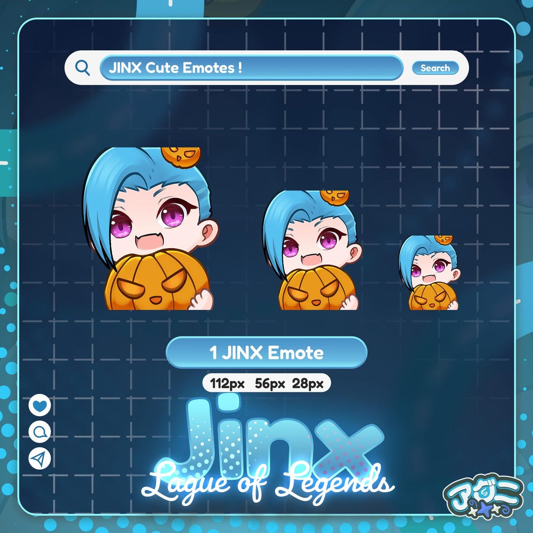 Pumpkin JINX Arcane League of Legends Emote: Halloween Twitch/discord ...
