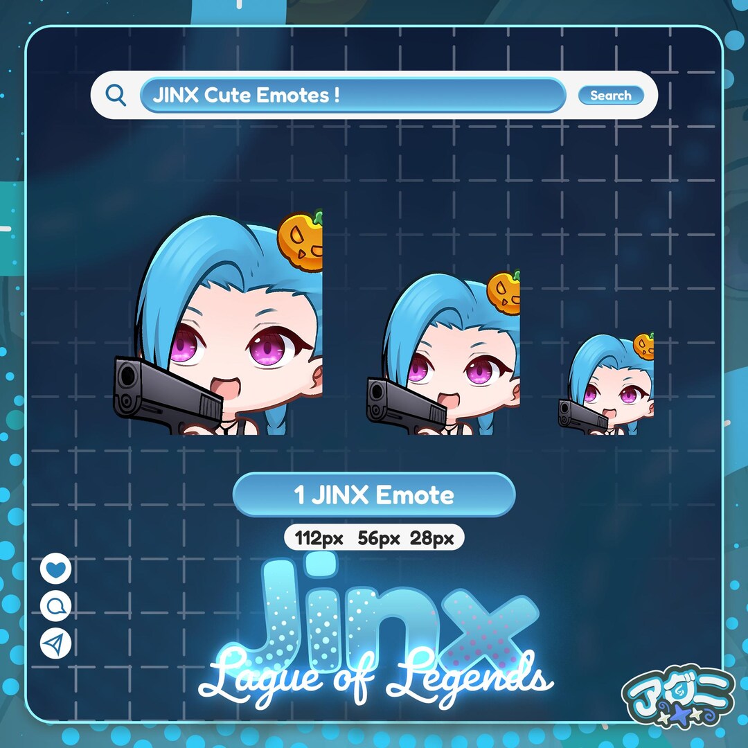 GUNS JINX Arcane League of Legends Emote: Halloween Twitch/discord ...
