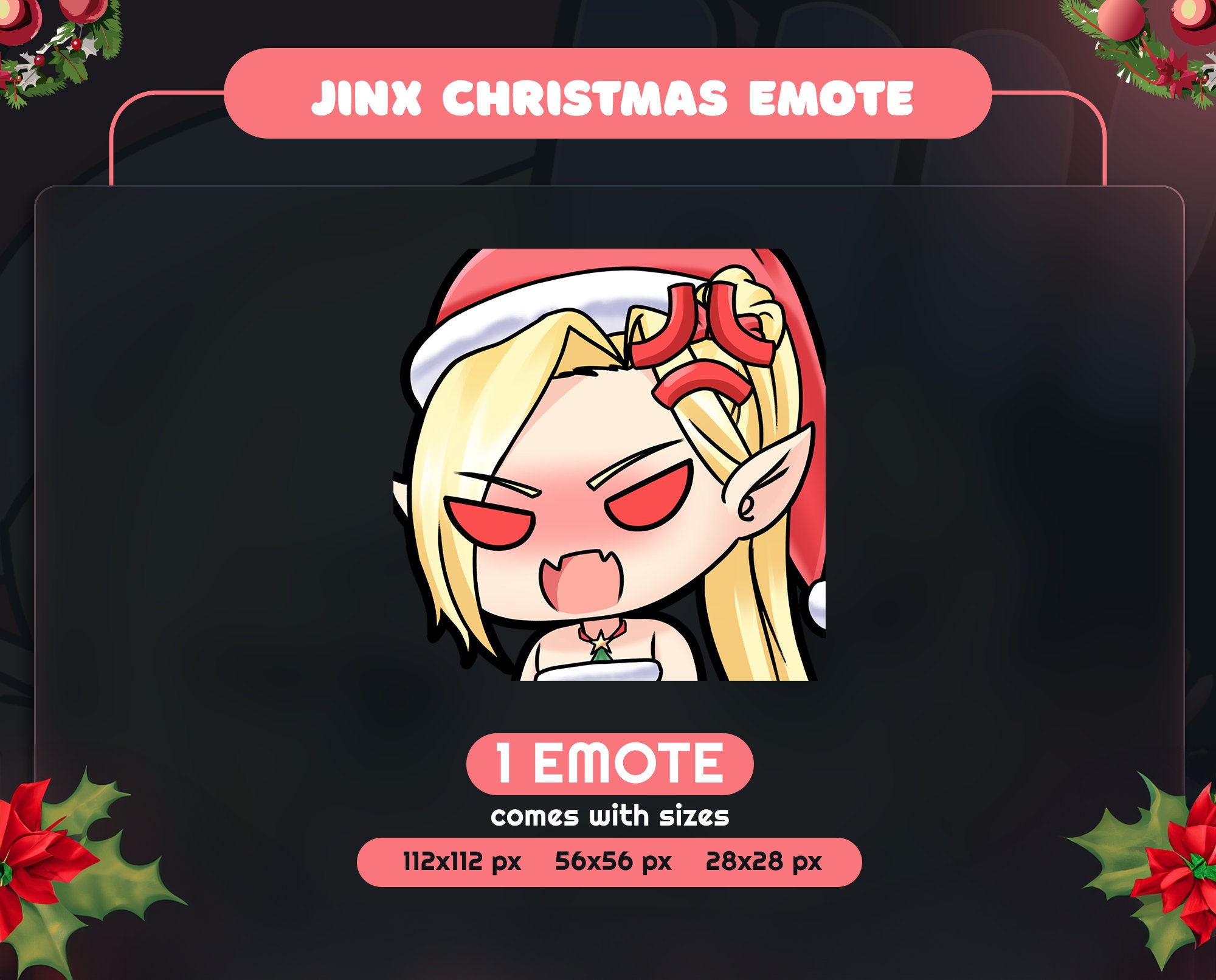 Angry Jinx Christmas Emote Vtuber Valorant Xmas Emote Cute Lovely Girl ...