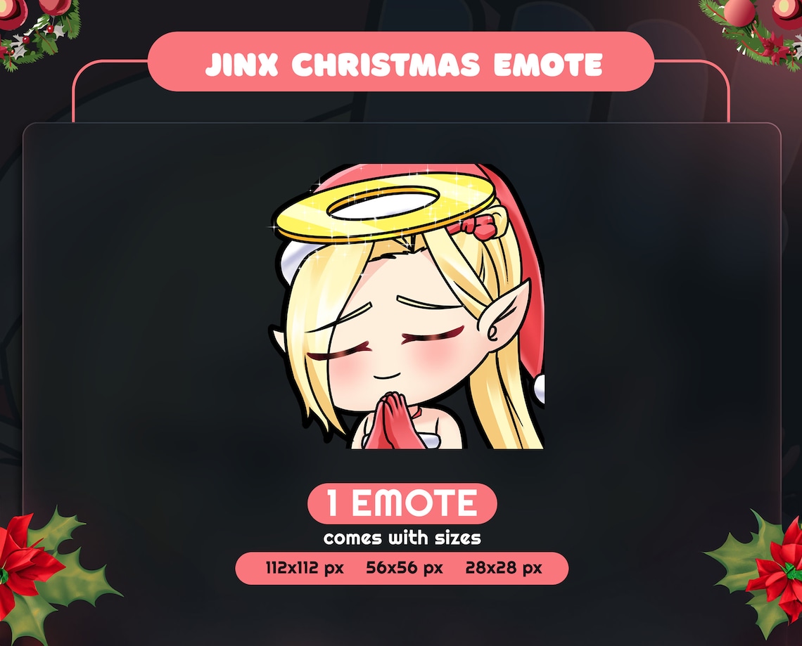 Angle Jinx Christmas Emote Vtuber Valorant Xmas Emote Cute Lovely Girl ...