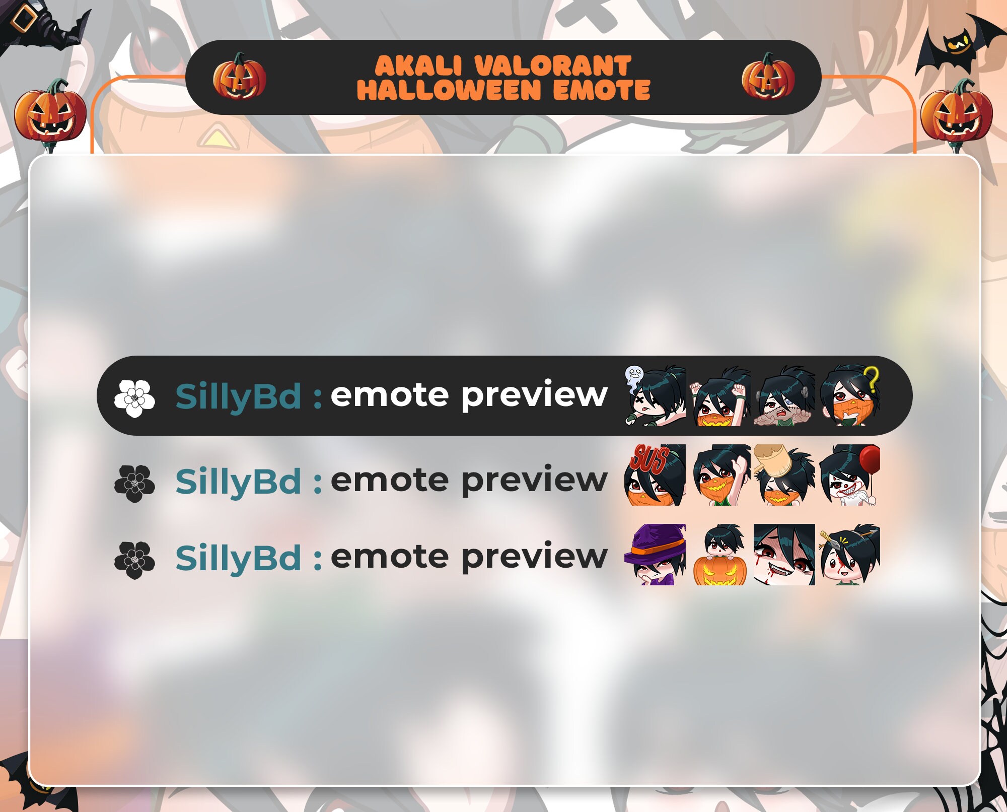 SUS V002 Akali Valorant Emotevtuberspookyvaloranthalloween ...