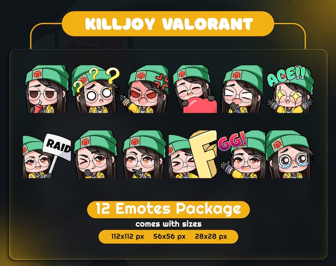 Killjoy Valorant Emotes: Gamer Twitch/discord Badges (digital Download ...