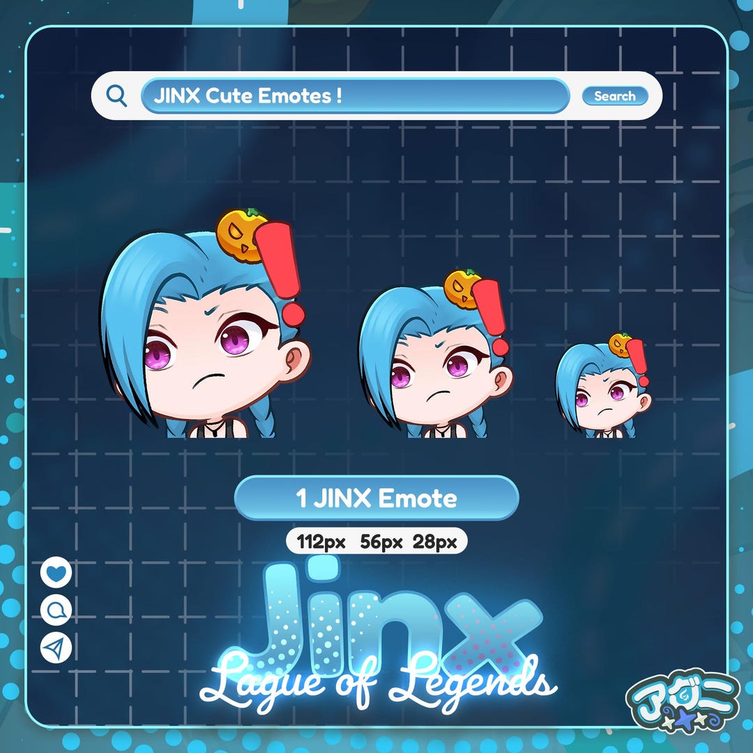 Noticed JINX Arcane League of Legends Emote: Halloween Twitch/discord ...