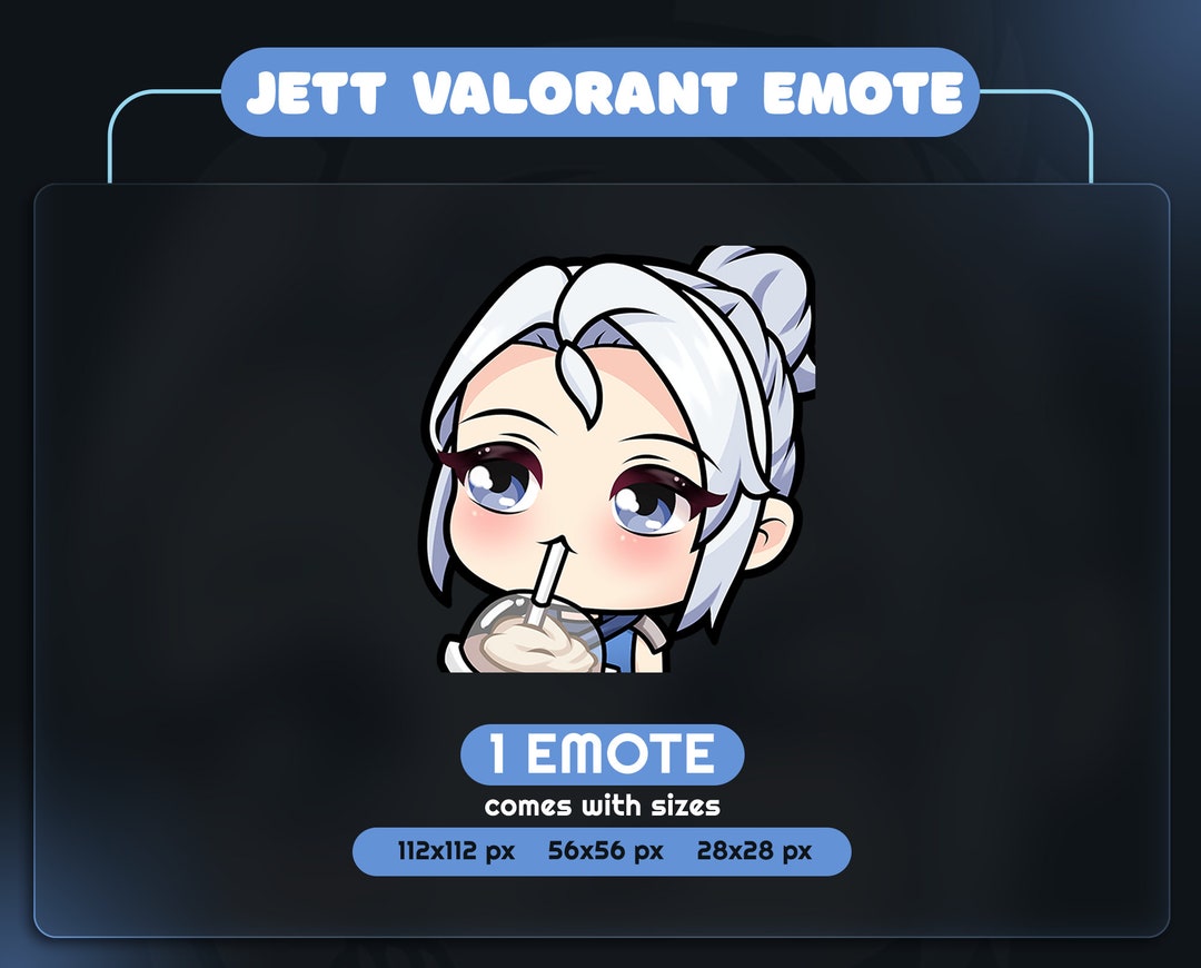DRINK Jett Valorant Emote,vtuber,valorant,emotetactics,cute,lovely,girl ...