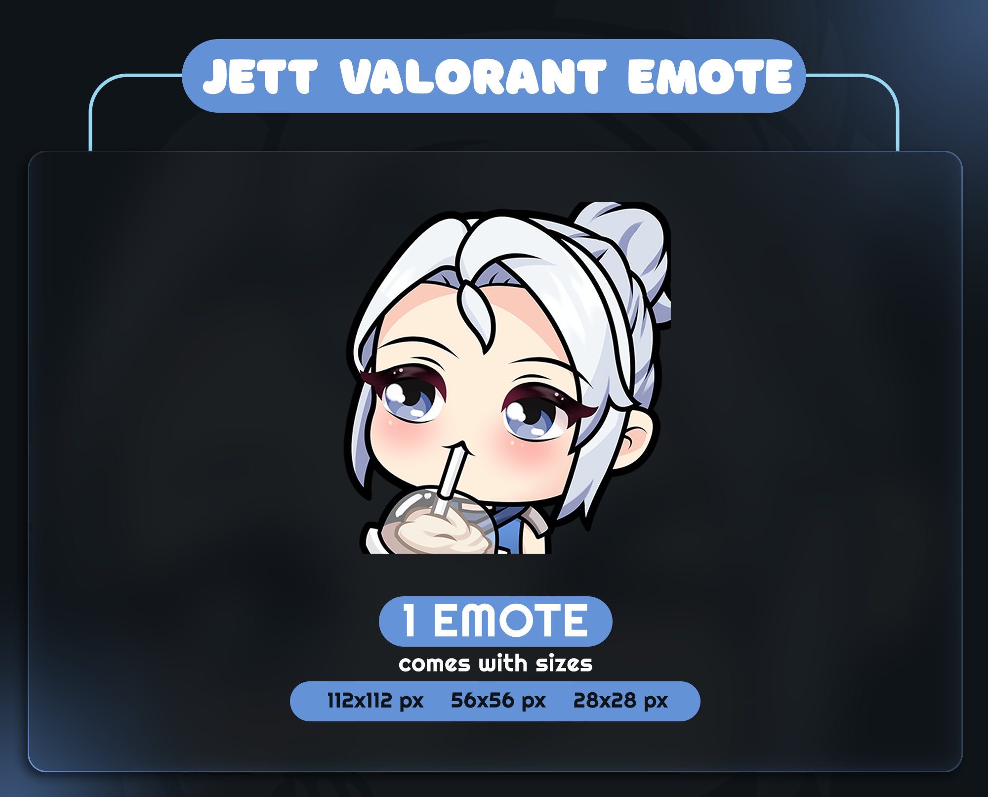 DRINK Jett Valorant Emote,vtuber,valorant,emotetactics,cute,lovely,girl ...