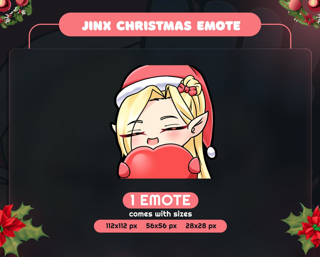 Love Jinx Christmas Emote Vtuber Valorant Xmas Emote Cute Lovely Girl ...
