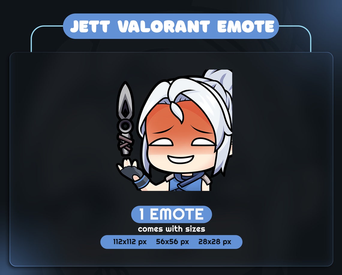 WICKED Jett Valorant Emote, Vtuber, Valorant, EmoteTactics, Cute ...