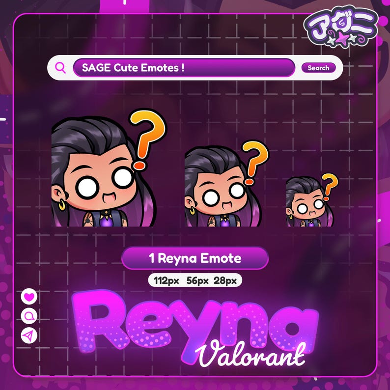 Reyna Valorant Emote Sticker: Twitch/discord Gamer Badge (digital ...