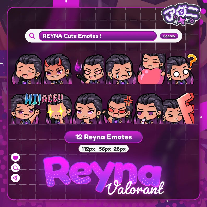 Reyna Valorant Emotes: Halloween Twitch/discord Badges (digital ...