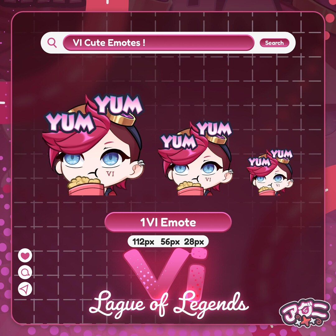 Animated Vi League of Legends Arcane Emote: YUM YUM Eat! Vi Arcane ...