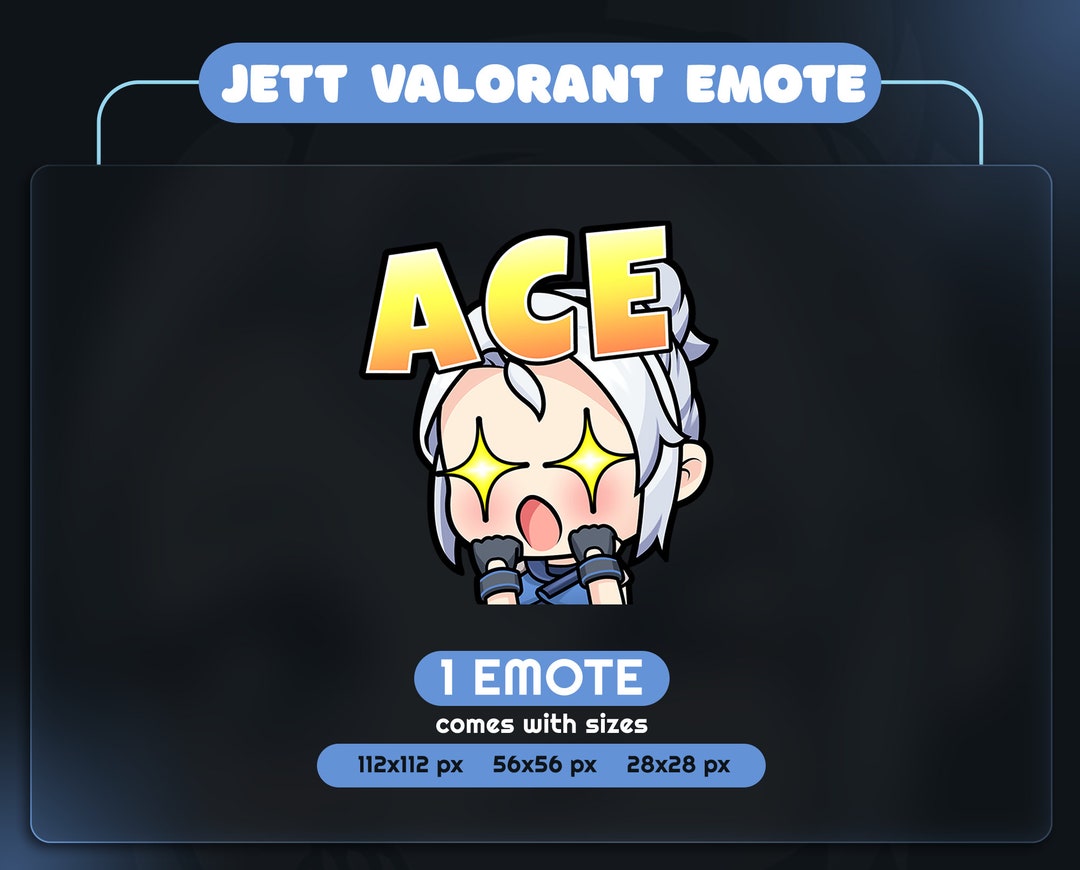 Jett Valorant ACE Emote, Cute Twitch/discord Emoji - Etsy