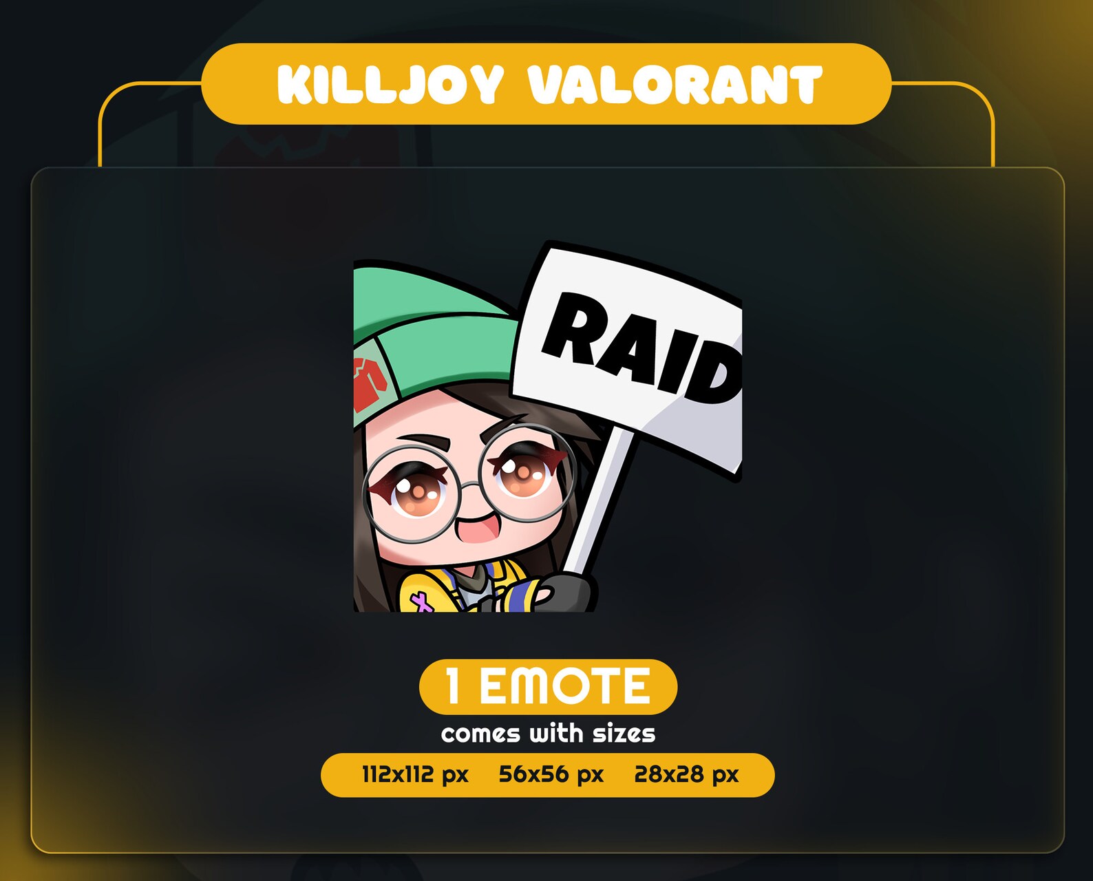 RAID Killjoy Valorant Emote | Vtuber | Valorant | Emotetactics | Cute ...