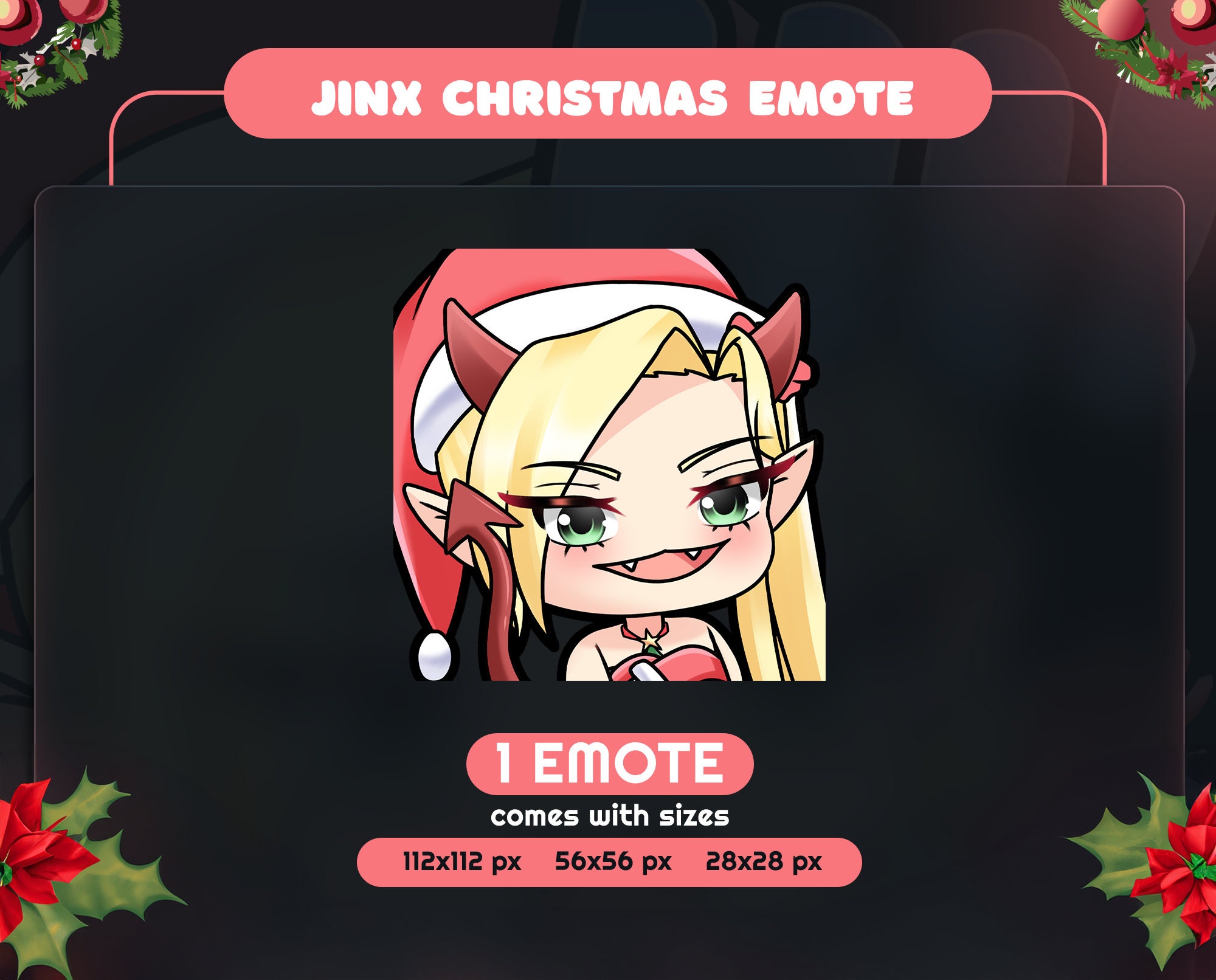 Evil Jinx Christmas Emote Vtuber Valorant Xmas Emote Cute Lovely Girl ...