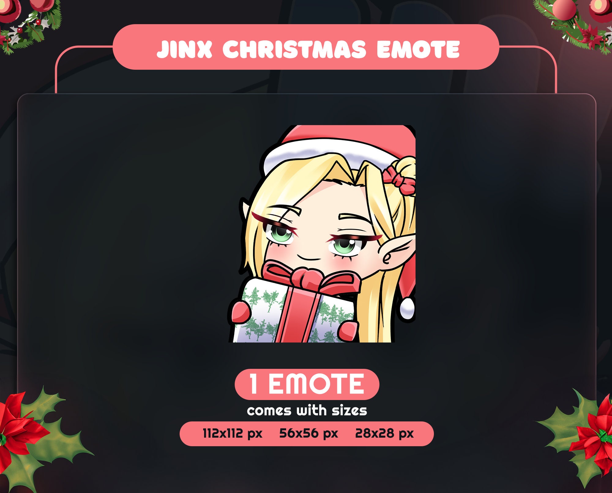 Gift Jinx Christmas Emote Vtuber Valorant Xmas Emote Cute Lovely Girl ...