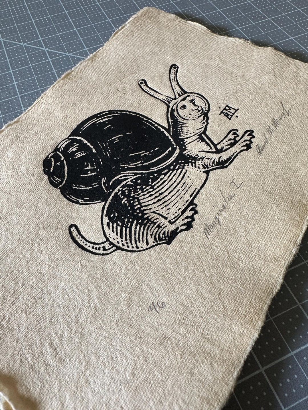 Funny Medieval Snail Cat Woodcut Print A5 | Medieval Marginalia Wall ...