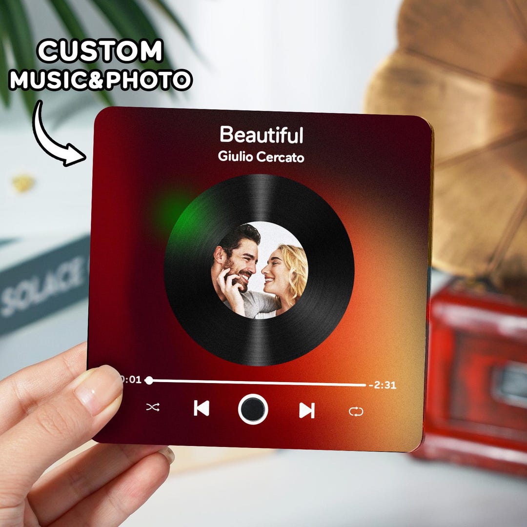 Custom Interactive Music Magnet With Vinyl Record and Photo No Phone to ...