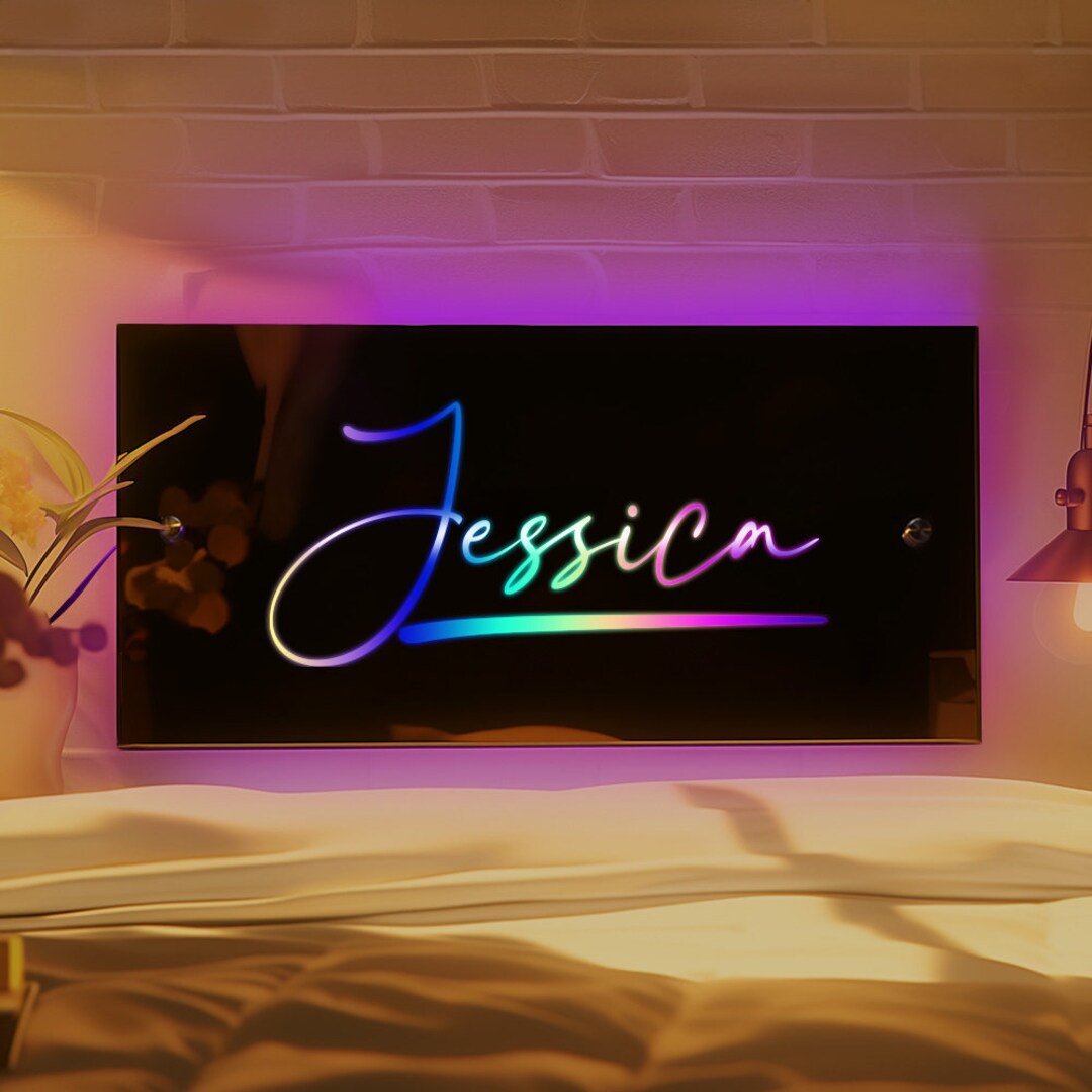 Personalized Name Mirror Light up Mirror With LED Custom Wall Decor for ...