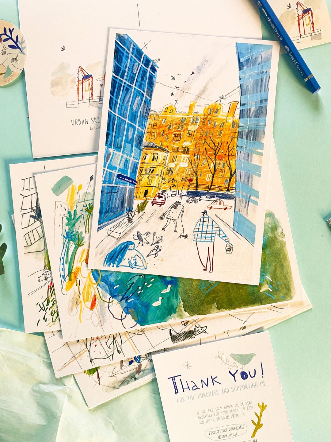 Urban Sketching Postcards | Pack of 3 or 6 Cards | Sketchbook Prints ...