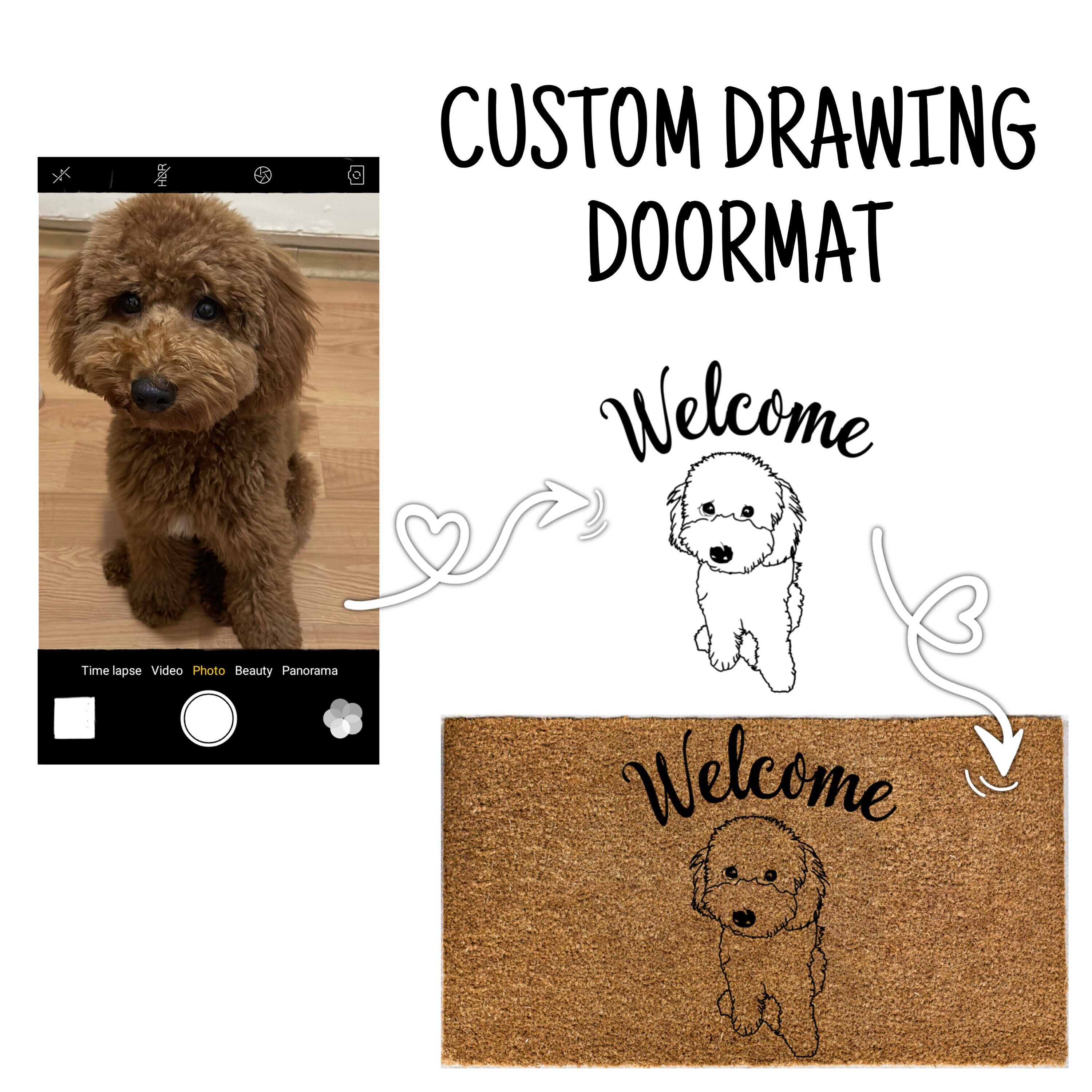 Custom Drawing Doormat Housewarming Gift Welcome Door Mat Personalized ...