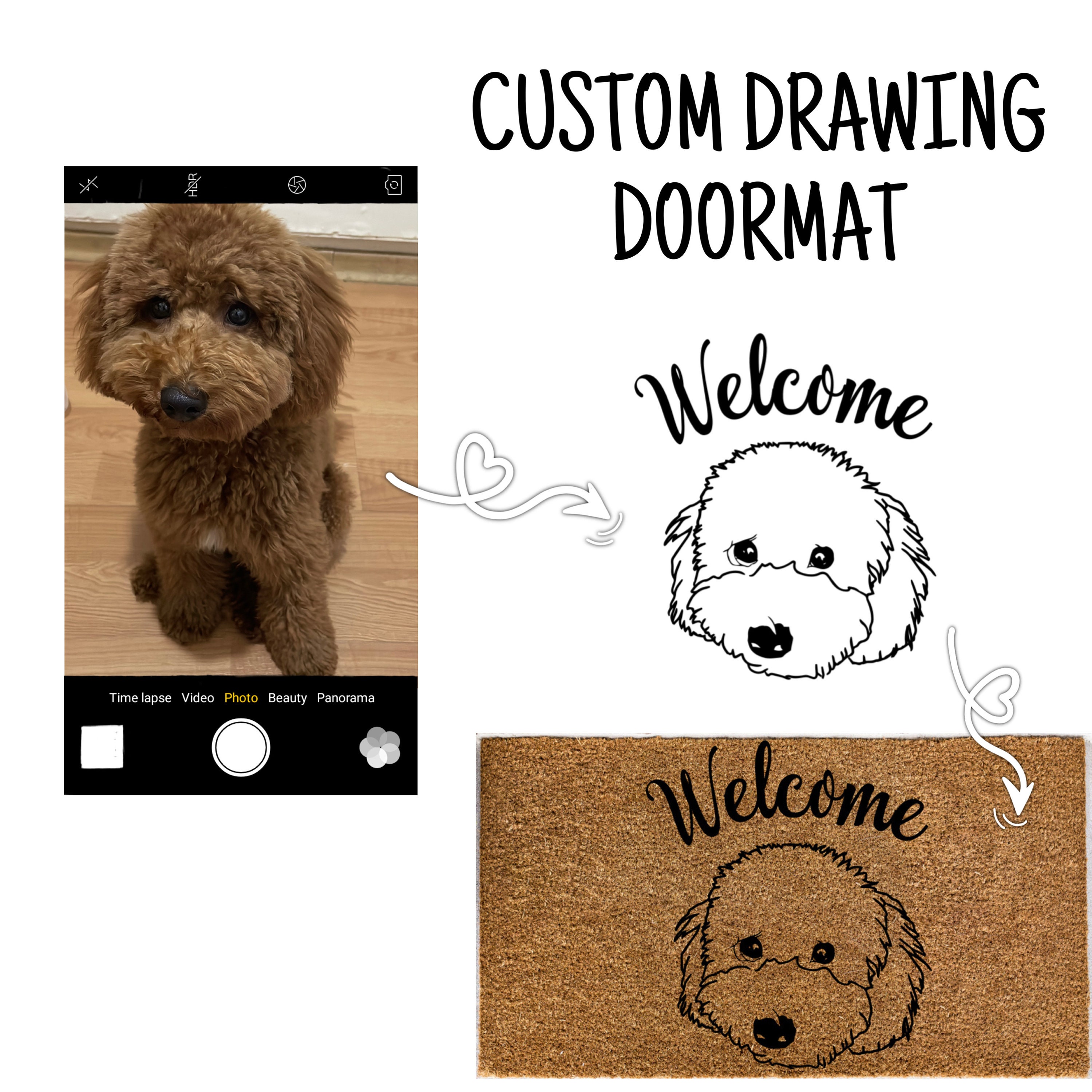 Custom Drawing Doormat Housewarming Gift Welcome Door Mat Personalized ...