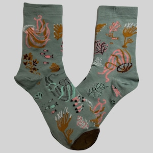 CORAL Printed Socks, Novelty, Stocking Filler, Funny Socks, Present ...
