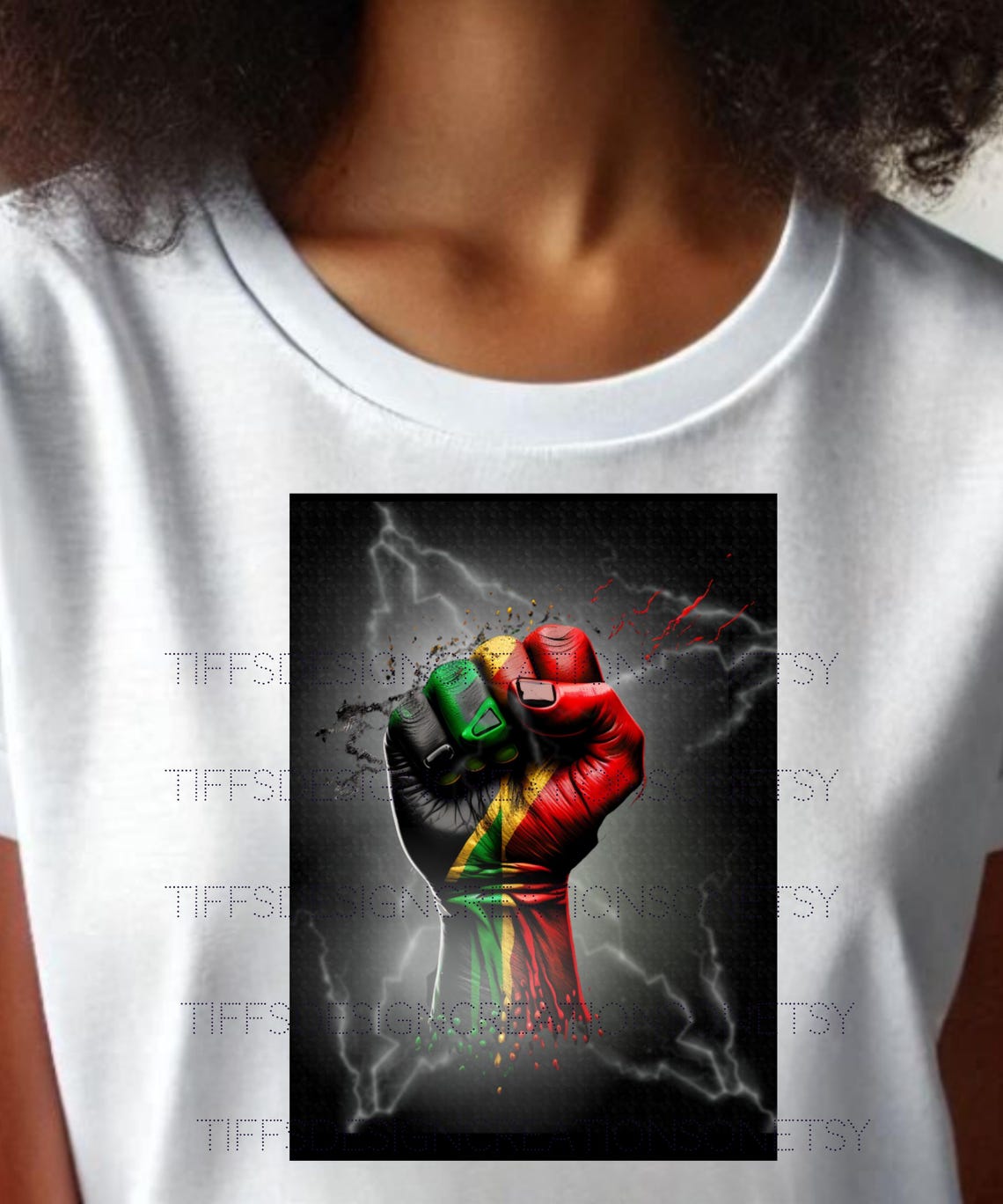 Black Power Fist Black Background White Lightening Bolts Red Black ...