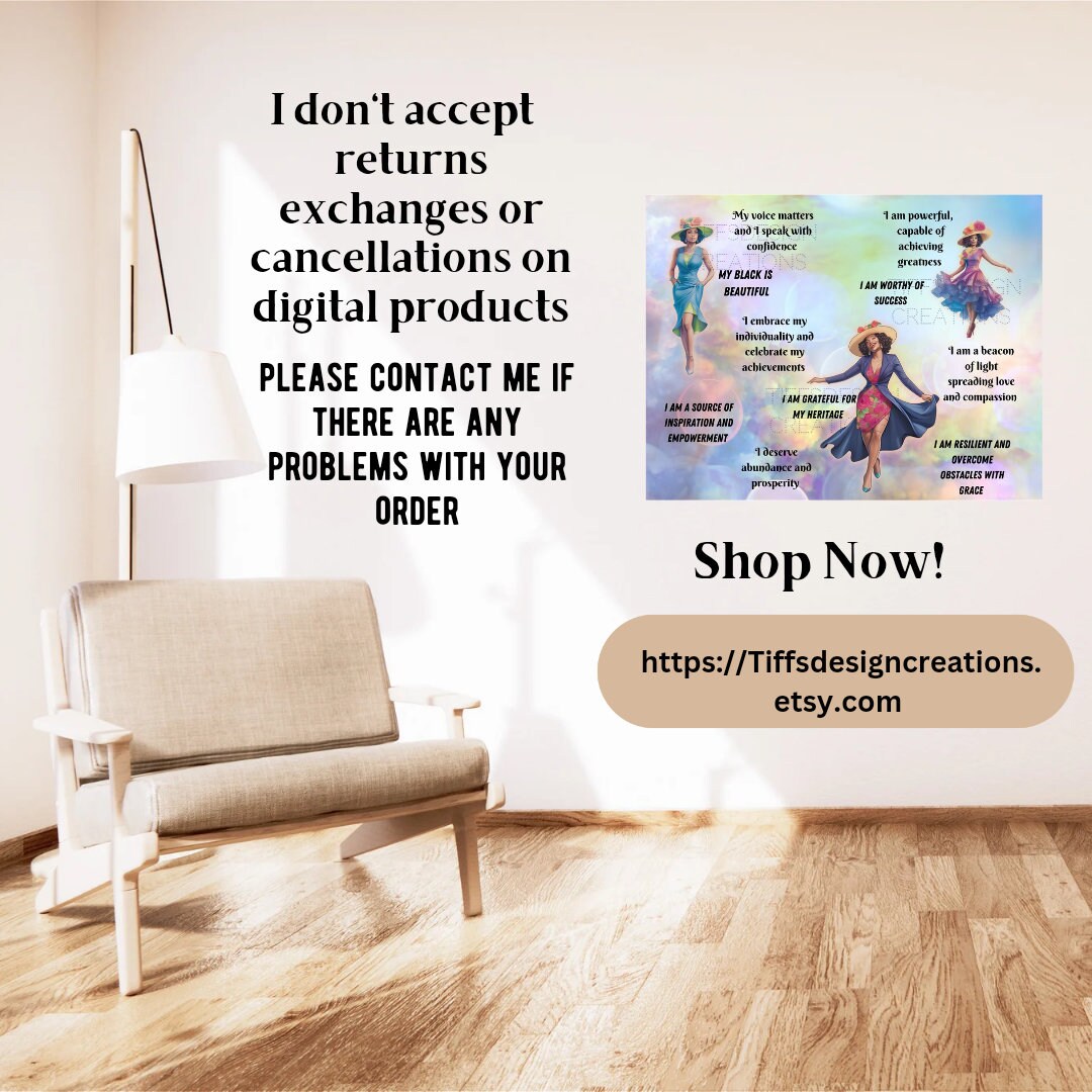 Black Woman Magic Positive Affirmations Digital Download Multicolor ...