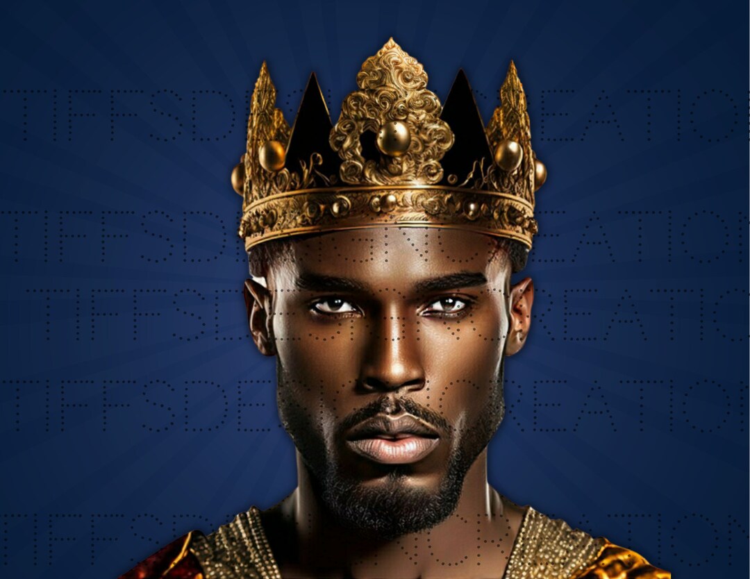 Handsome Black King Dark Blue Melanin Digital Download Brown Skin Man ...