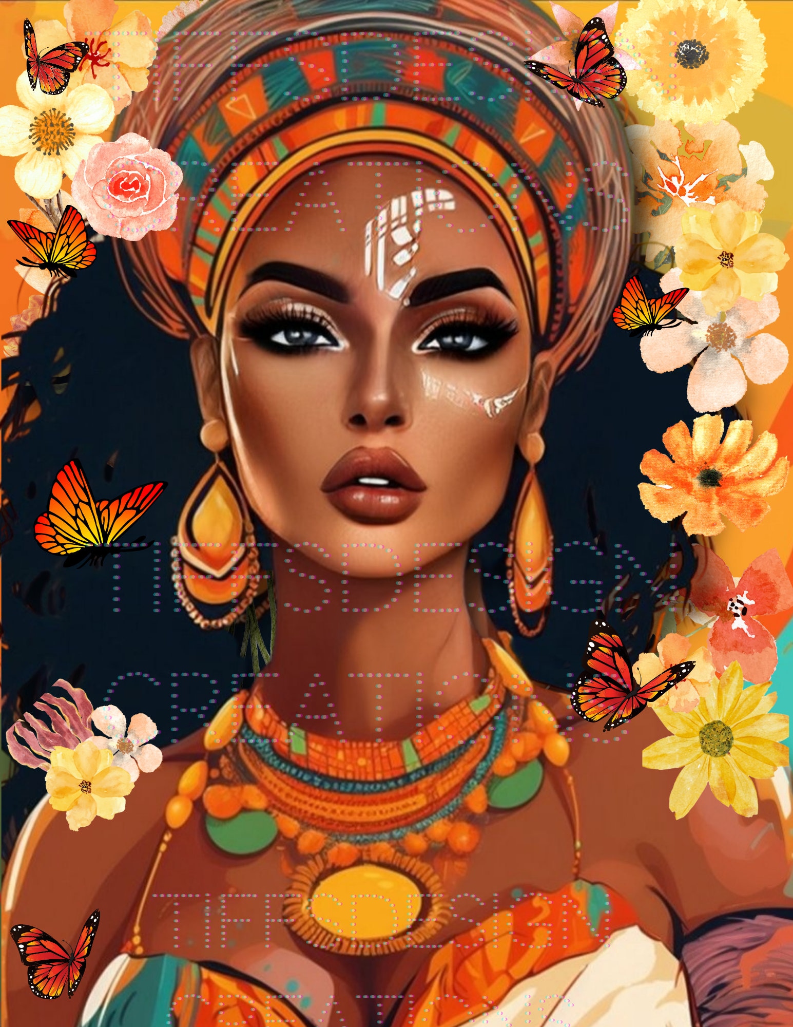 Beautiful Black Woman Melanin Magic Digital Download Svg Png Flower ...
