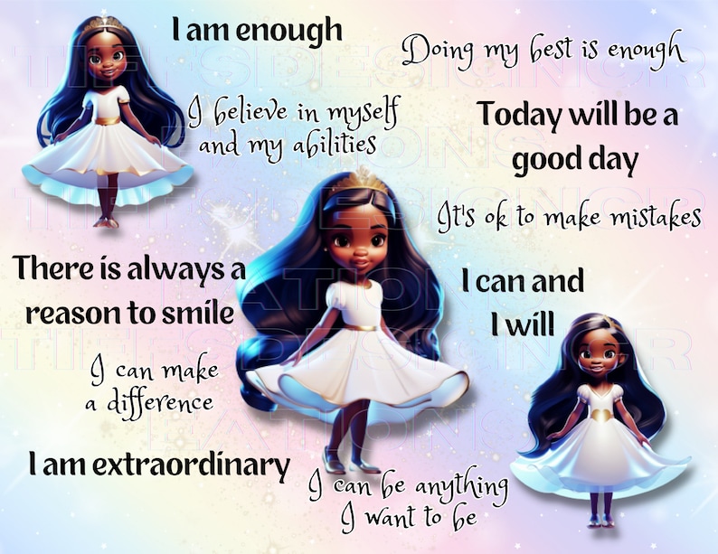 Young Black Girl Magic Princess Digital Art Rainbow Wallpaper Positive ...
