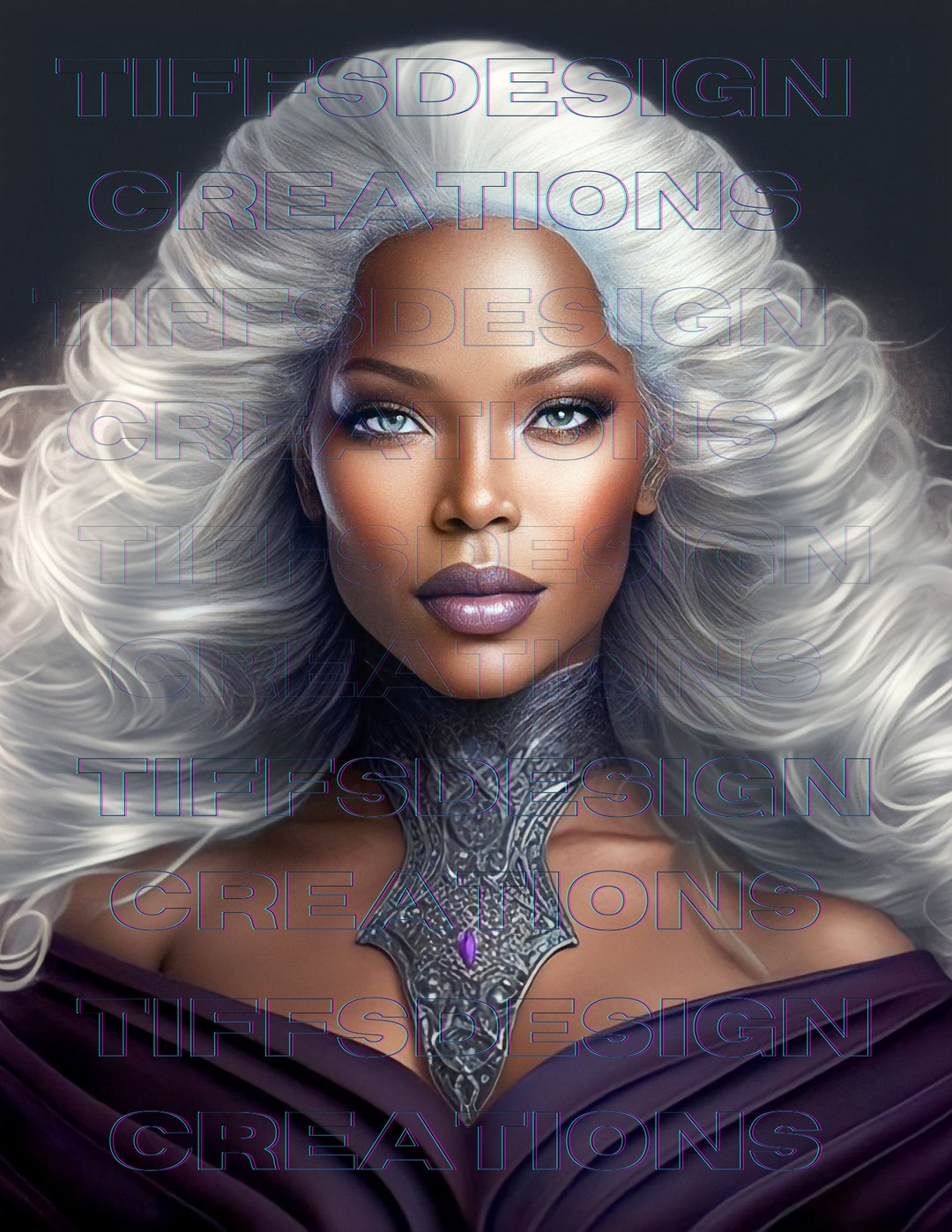 Beautiful Black Girl Magic Woman Long Flowing White Hair Melanin ...