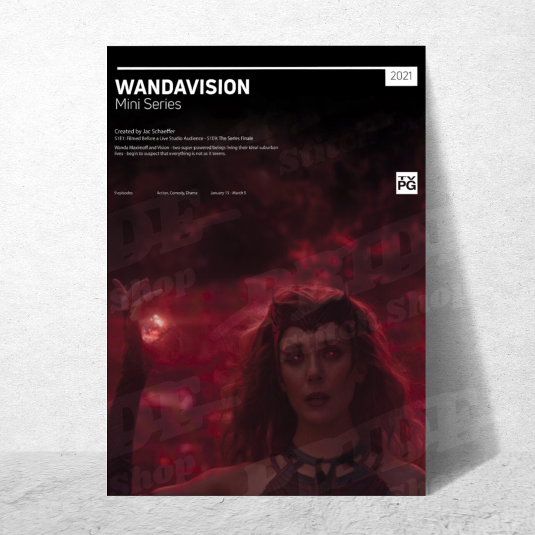 Wandvision Minimalist TV Show Poster Marvel TV Series Modern Digital ...