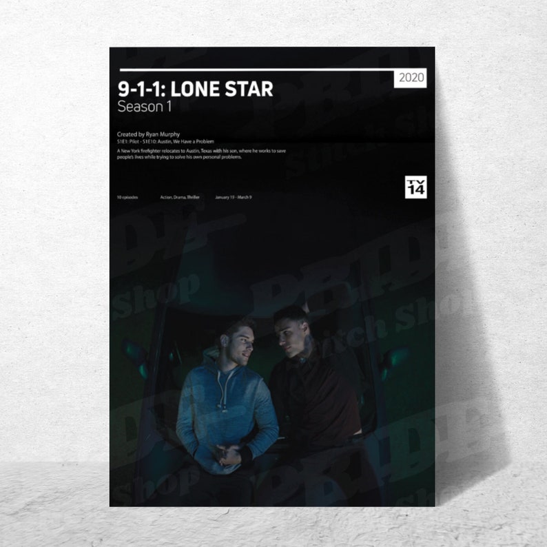 9-1-1: Lone Star Tarlos Minimalist TV Show Poster Modern Digital ...