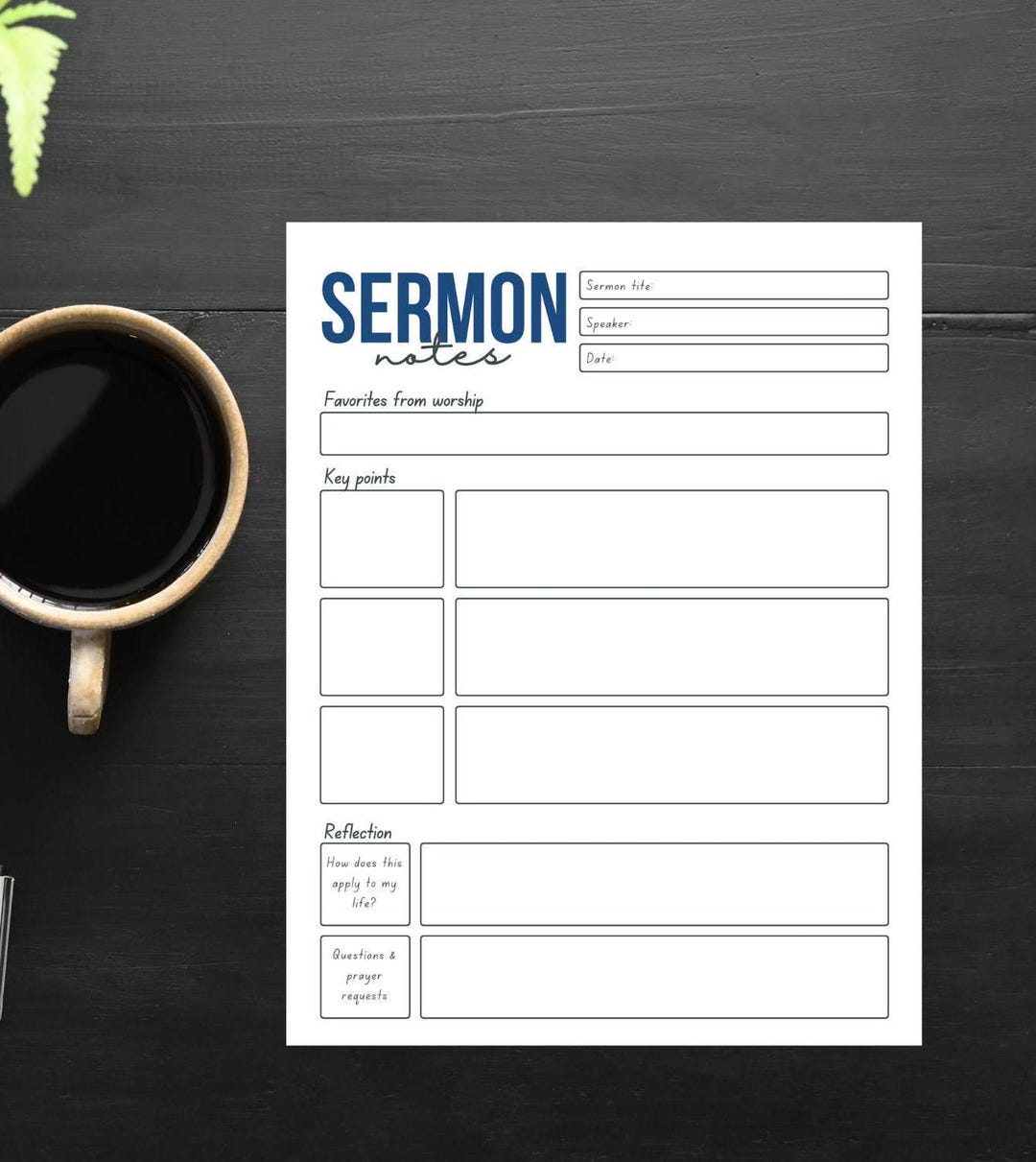 Sermon Notes Printable, Church Notes Pdf, Church Notes Template, Church ...