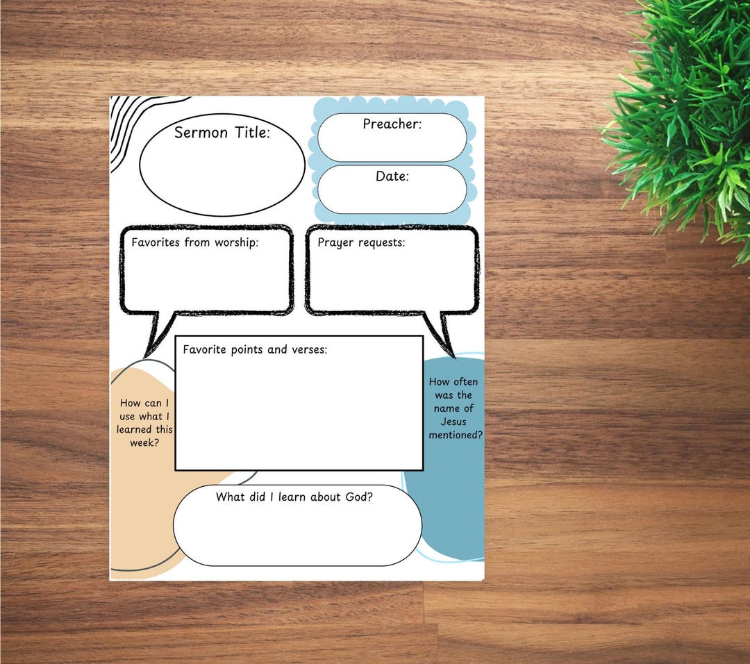 Kids Printable Church Notes, Printable Sermon Notes, Church Notes Pdf ...