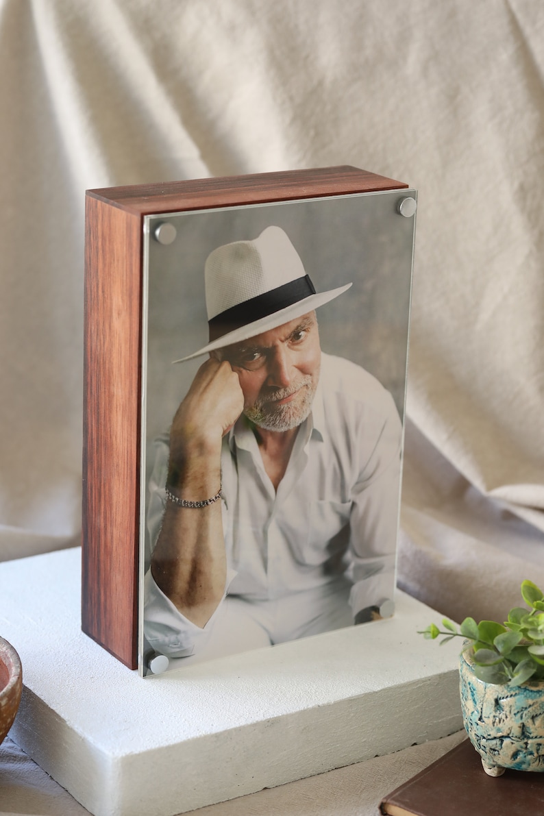 Personalized Modern Urn With Photo Wooden Portrait Urn for - Etsy