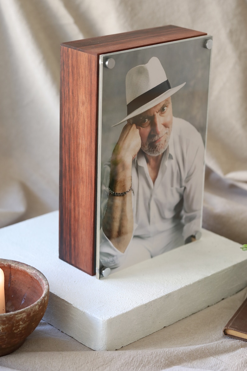 Personalized Modern Urn With Photo Wooden Portrait Urn for - Etsy