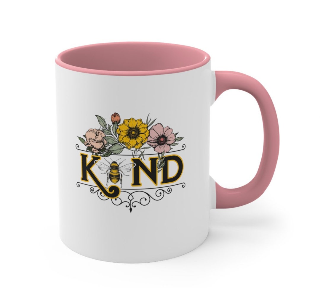 Be Kind Coffee Mug, 11oz, Bumble Bee Mug, Be Kind Mug, Aesthetic Mug ...