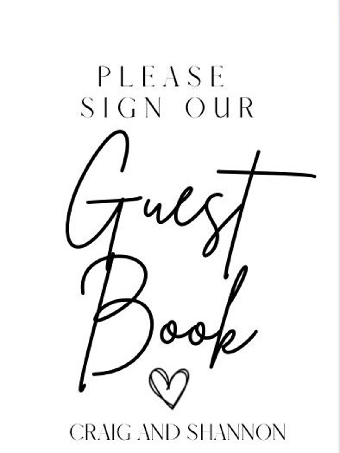 Editable Guest Book Sign - Etsy