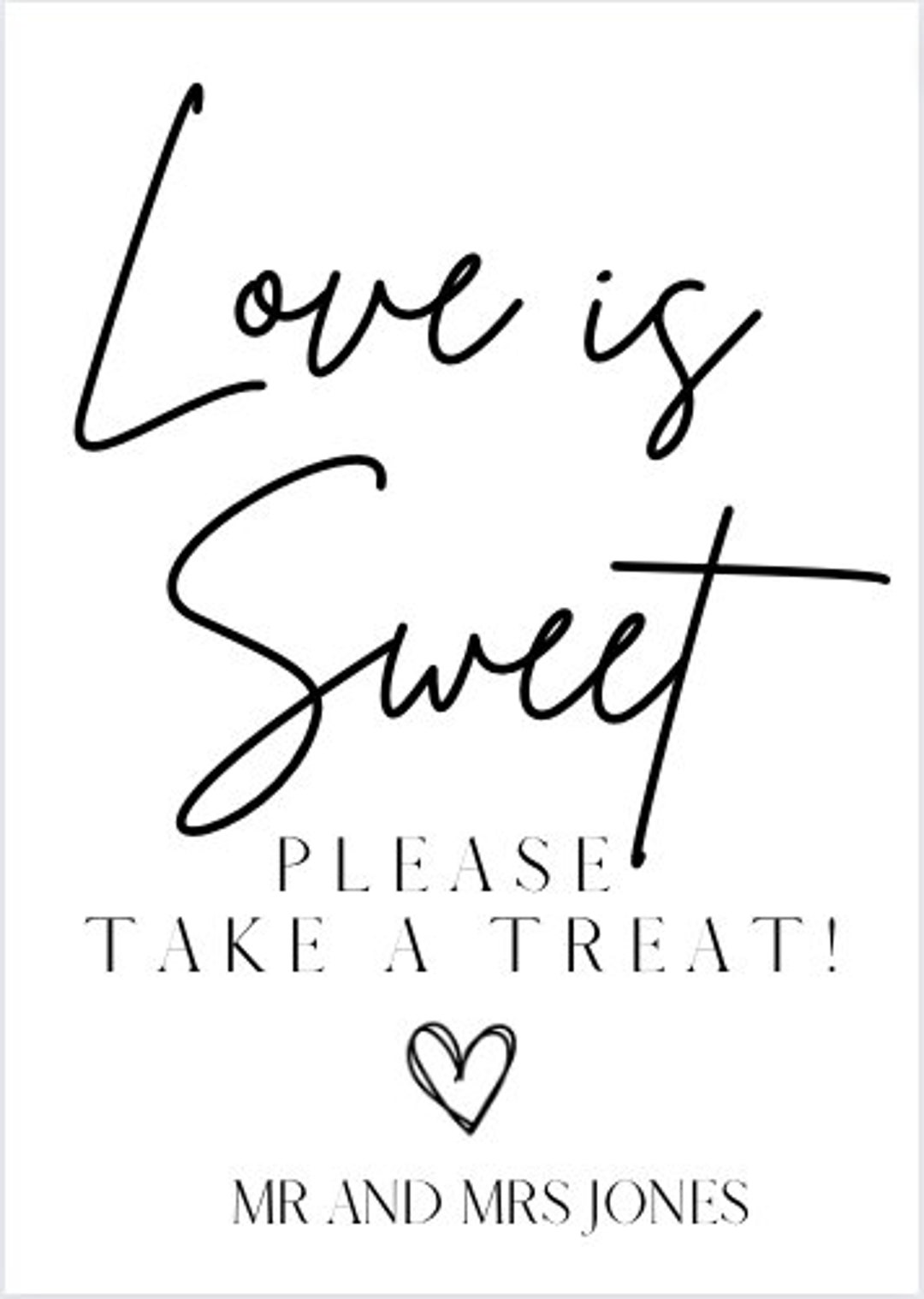 Editable Wedding Sweet Sign - Etsy